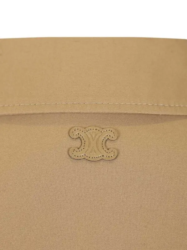 Celine Cotton Jacket With Embroidered Triomphe Logo - Cream