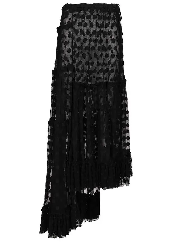 Dries Van Noten Sunia Embroidered Tulle Maxi Skirt - Black