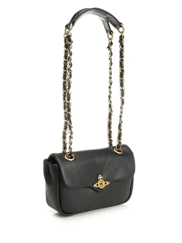 VIVIENNE WESTWOOD Anita Leather Shoulder Bag - Black