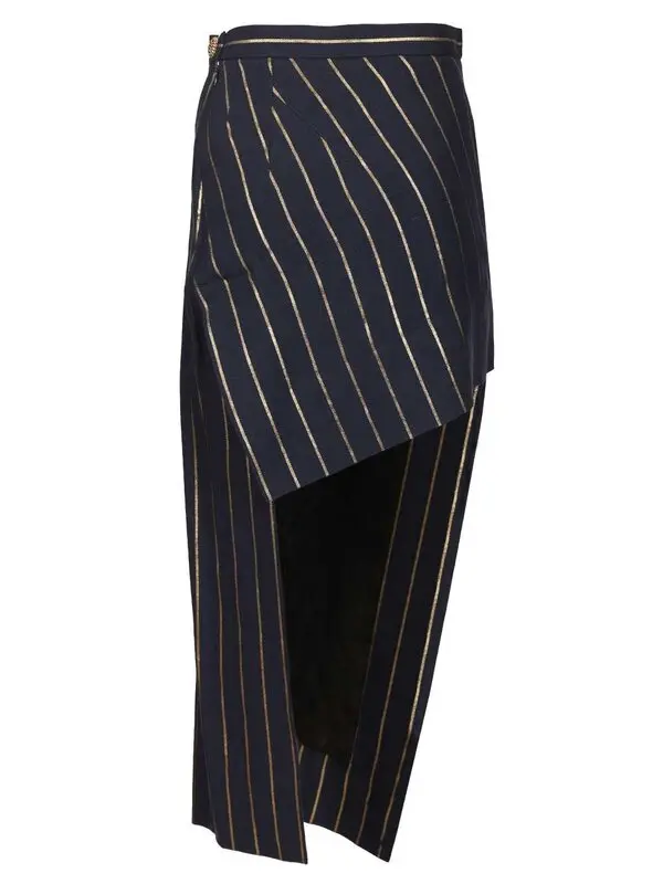 VIVIENNE WESTWOOD Infinity" Maxi Skirt With Gold Lamé Stripes - Blue