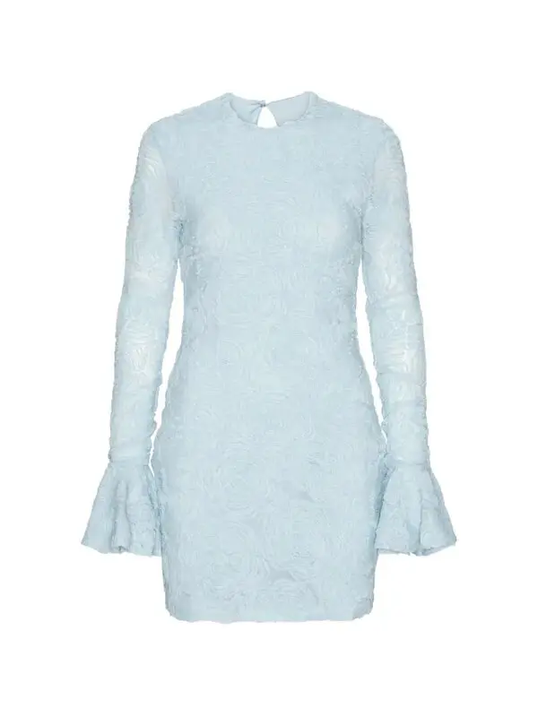 ROTATE BY BIRGER CHRISTENSEN Mesh Mini Dress With Ruffles