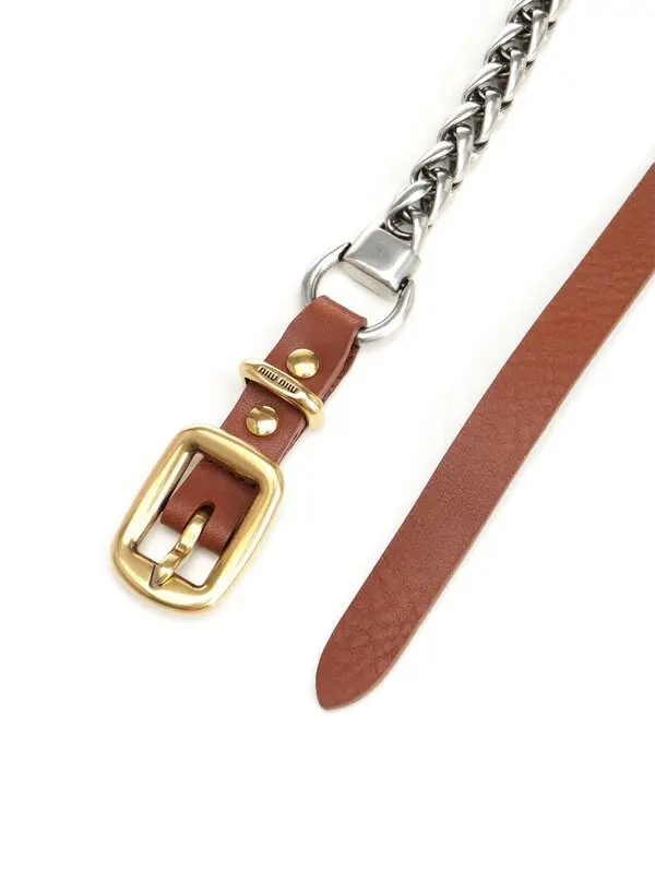 Miu Miu Leather Belt With Chain