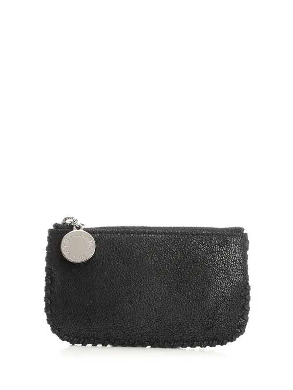 Stella McCartney Falabella Zip Around Card Holder Keychain - Black