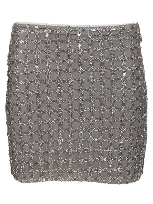 ROTATE BY BIRGER CHRISTENSEN Beaded Mini Skirt