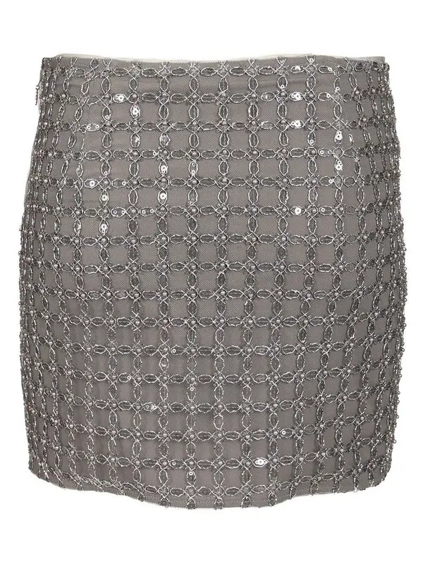 ROTATE BY BIRGER CHRISTENSEN Beaded Mini Skirt