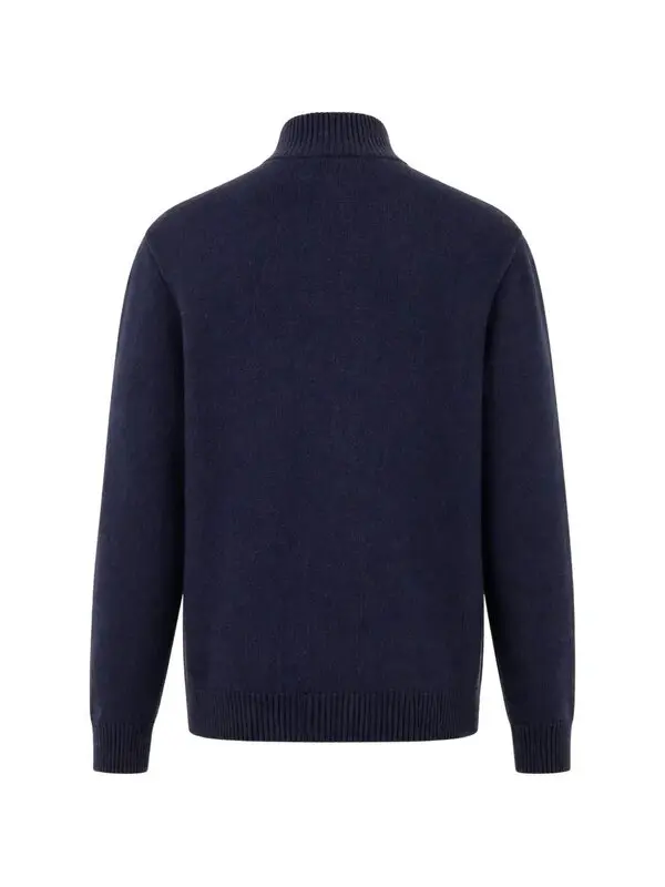Brunello Cucinelli Cashmere Blend High Neck Zip-up Cardigan - Blue