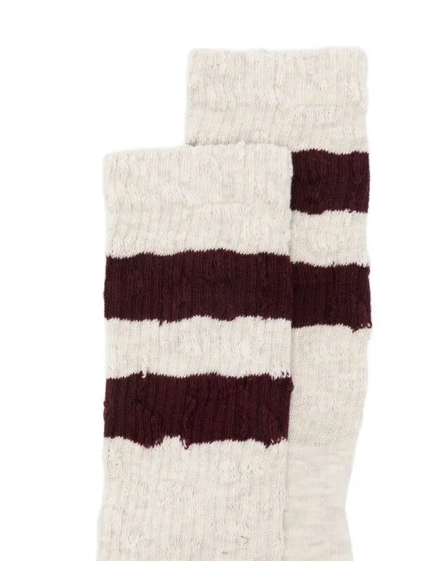 GOLDEN GOOSE Terry Cotton-blend Socks With Distressed Details
