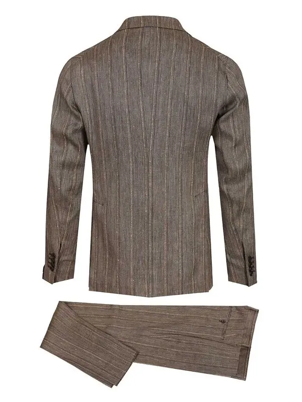 Tagliatore Monecarlo Double-breasted Suit In Linen Blend