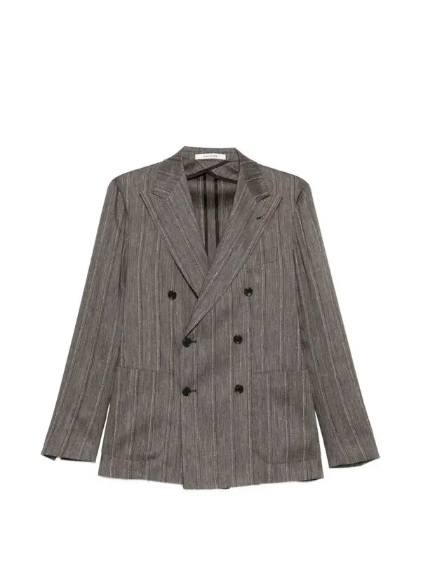 Tagliatore Monecarlo Double-breasted Suit In Linen Blend