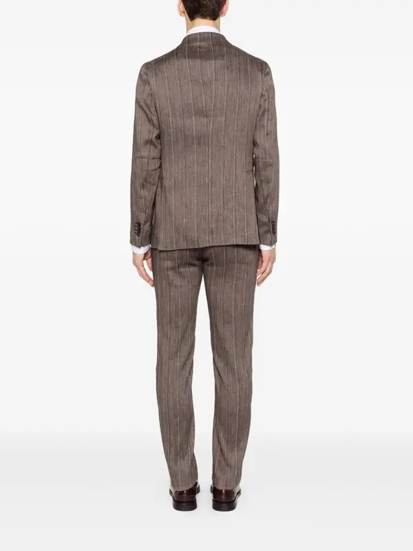 Tagliatore Monecarlo Double-breasted Suit In Linen Blend