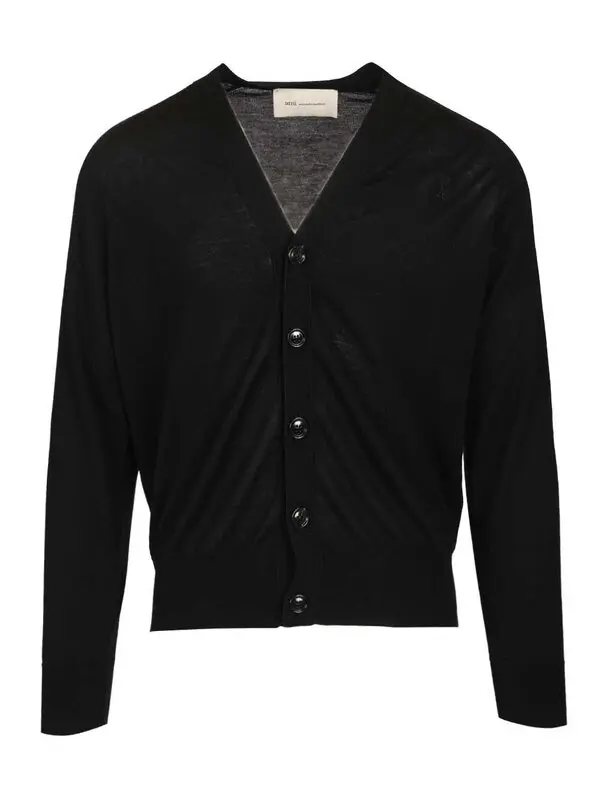 AMI Paris V-neck Wool Cardigan