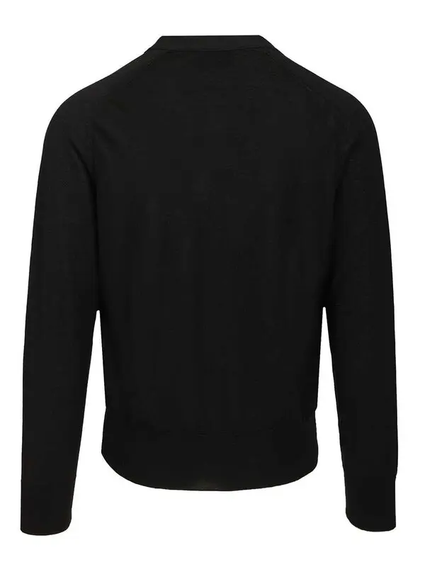 AMI Paris V-neck Wool Cardigan