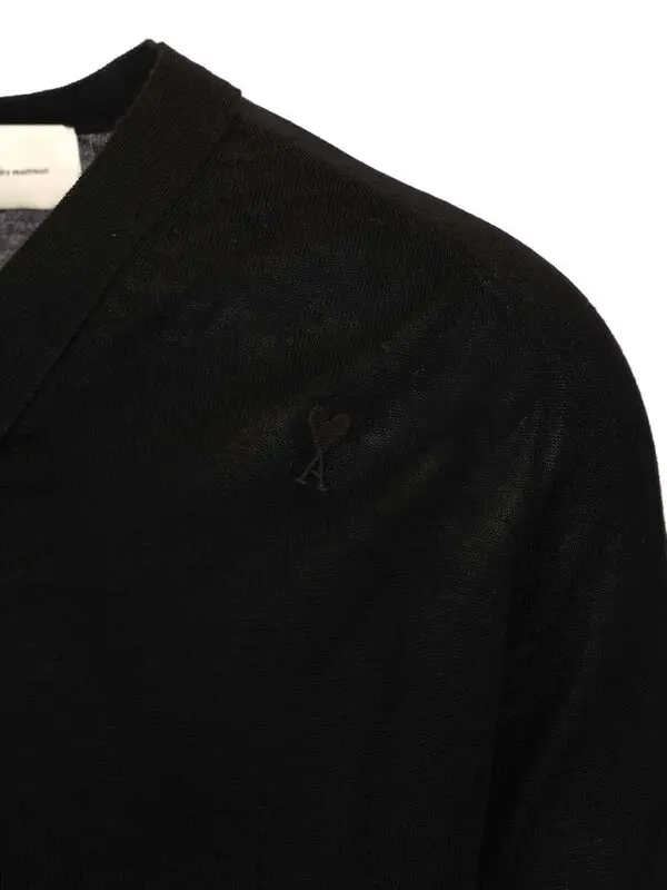AMI Paris V-neck Wool Cardigan