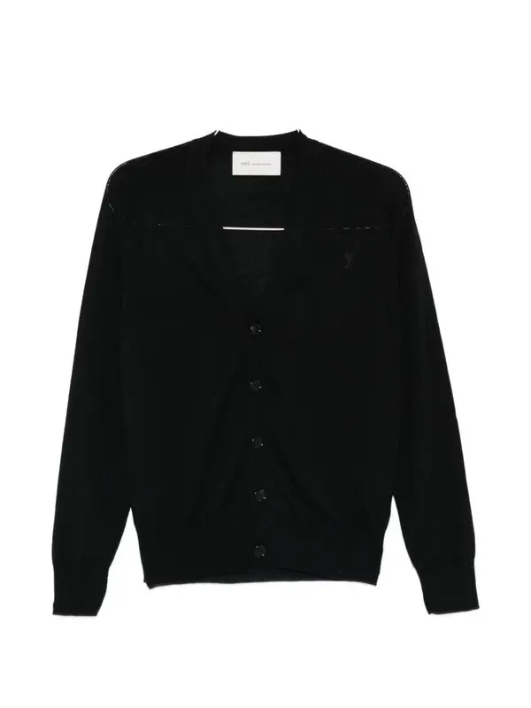 AMI Paris V-neck Wool Cardigan