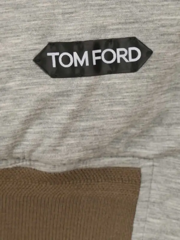 TOM FORD Zip Up Jacket With Cashmere Lining And Leather Trim - Green