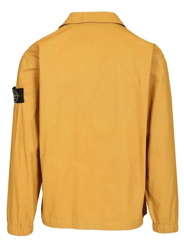 Stone Island Overshirt In Resin-treated Cotton Ripstop