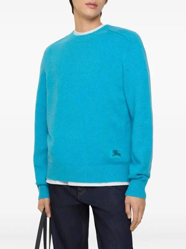 Burberry Cashmere Blend Pullover With Equestrian Knight Design