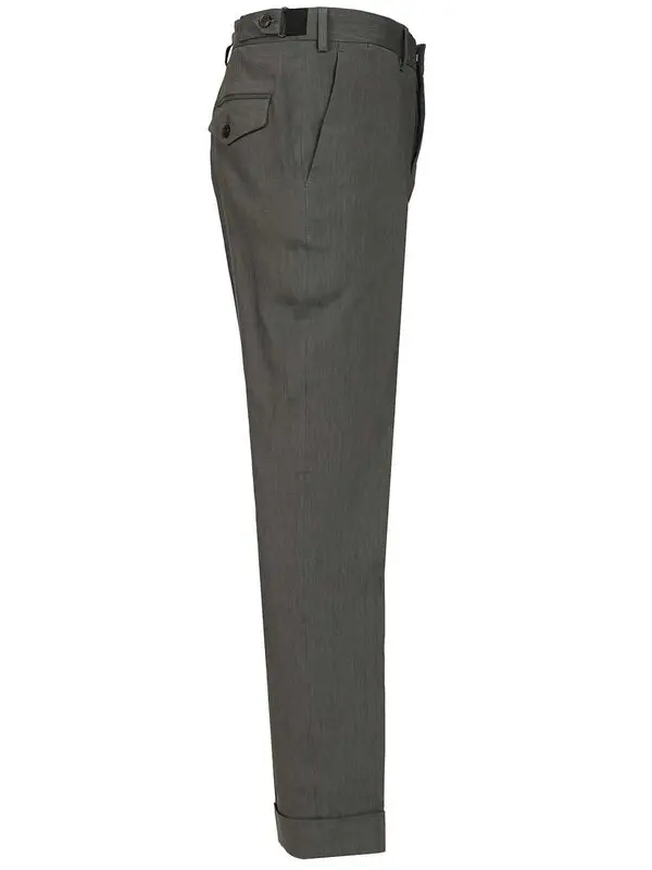 Dries Van Noten Tailored Linen Blend Trousers With Turn-ups
