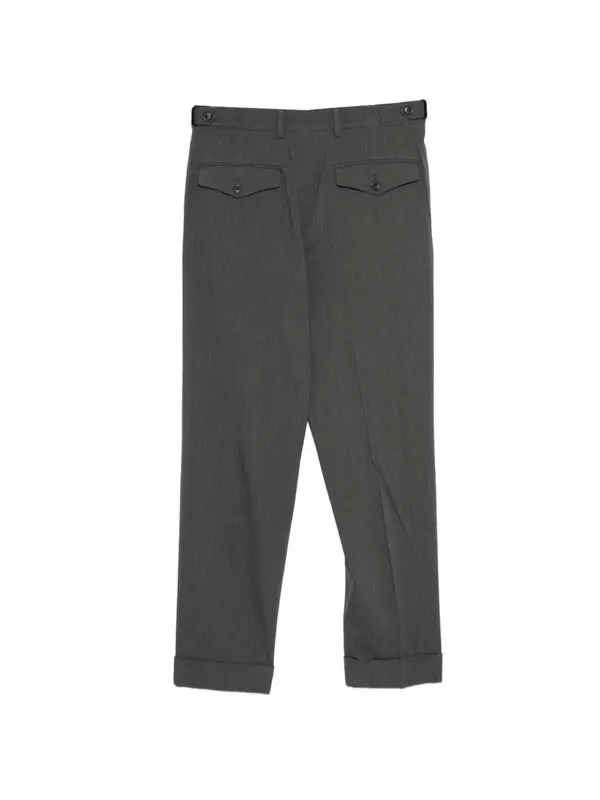 Dries Van Noten Tailored Linen Blend Trousers With Turn-ups