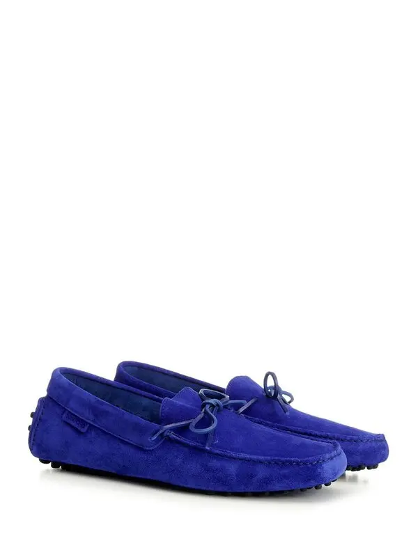TOM FORD Suede Loafers With Leather Laces - Blue