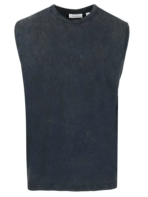 Off-White Sleeveless T-shirt - Blue