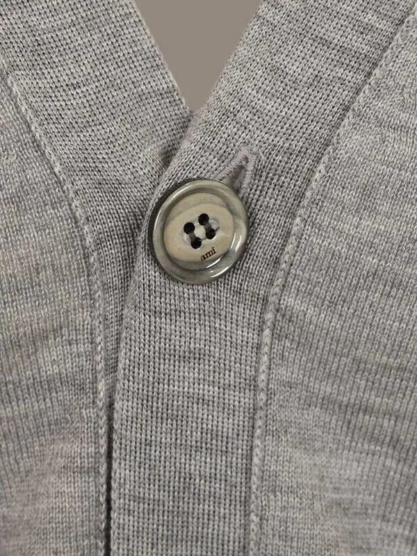 AMI Paris V-neck Wool Cardigan
