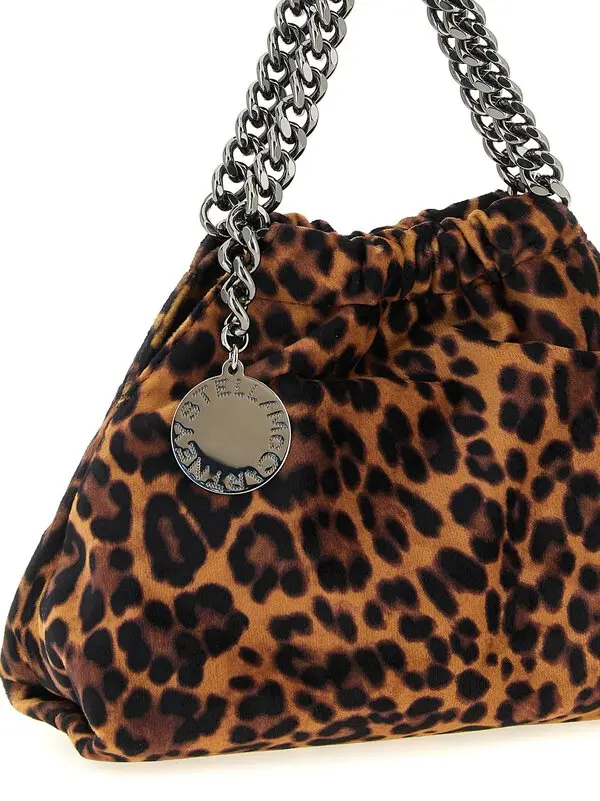 Stella McCartney Falabella Mini Drawstring Handbag With Leopard Print