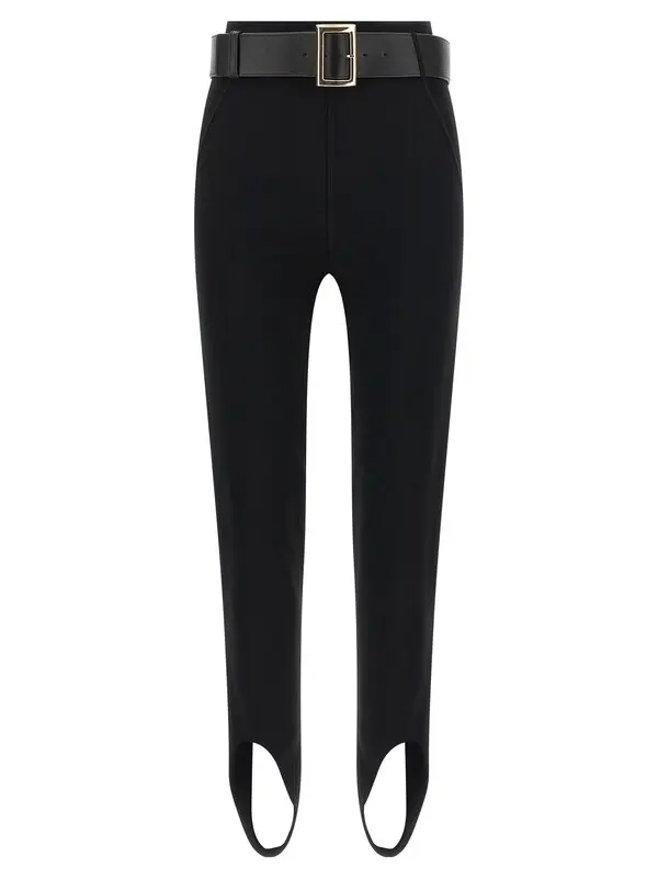 SELF-PORTRAIT Leggings With Stirrup And Belt - Black