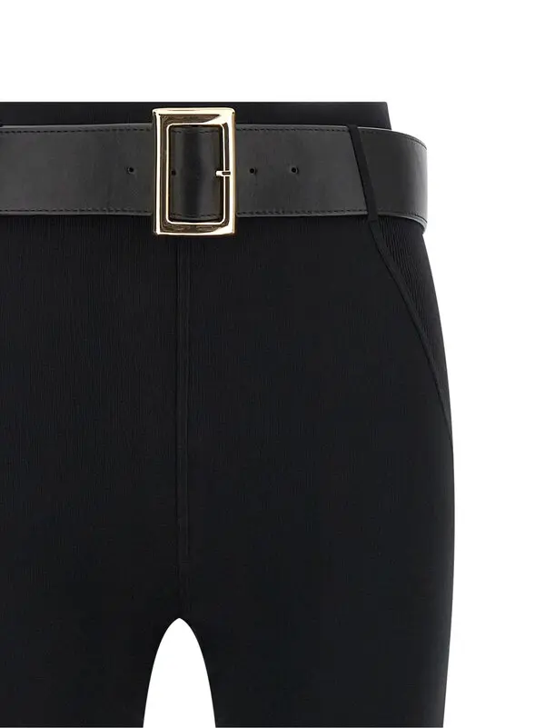 SELF-PORTRAIT Leggings With Stirrup And Belt
