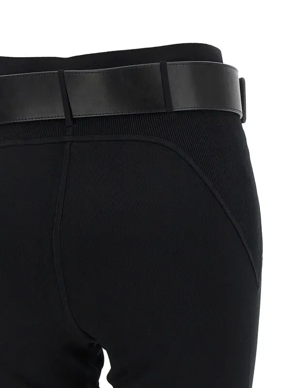 SELF-PORTRAIT Leggings With Stirrup And Belt