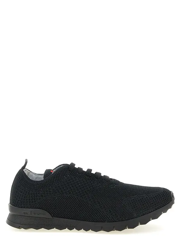 Kiton Knitwear Sneakers With Logo Embroidery - Black