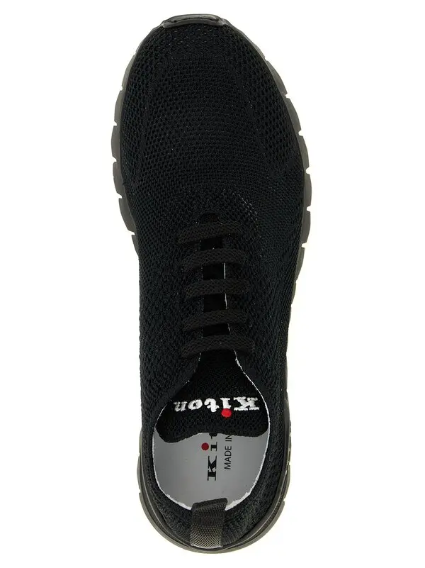 Kiton Knitwear Sneakers With Logo Embroidery - Black
