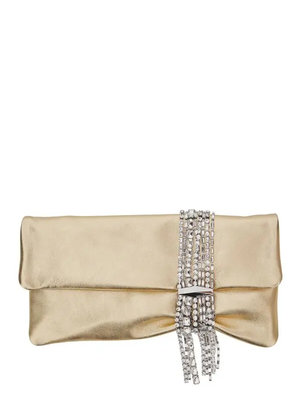 JIMMY CHOO Zandra' Metallic Clutch With Pendant Bracelet With Crystals In Shiny Suede For - Multicolor