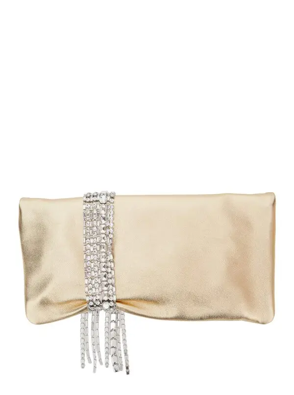 JIMMY CHOO Zandra' Metallic Clutch With Pendant Bracelet With Crystals In Shiny Suede For - Multicolor