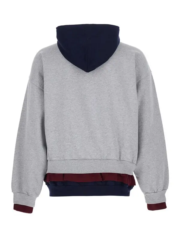 Balenciaga Grey Hoodie With Embossed Logo On The Front In Cotton Blend - Multicolor