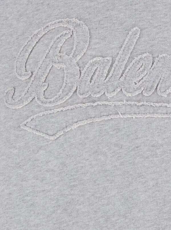 Balenciaga Grey Hoodie With Embossed Logo On The Front In Cotton Blend - Multicolor