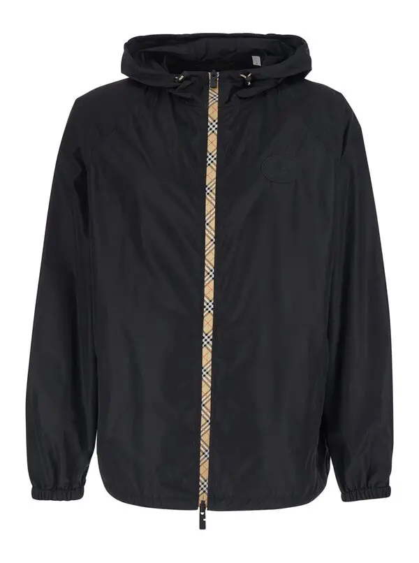 Burberry Tech Fabric Jacket With Logo Patch - Multicolor
