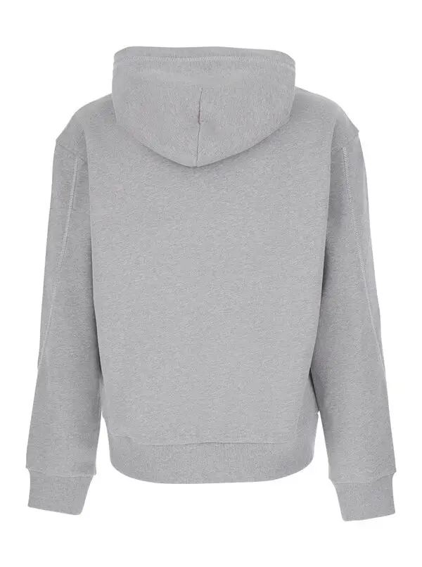 Givenchy Grey Hooded Sweatshirt With Logo Lettering Usl Front In Cotton - Multicolor