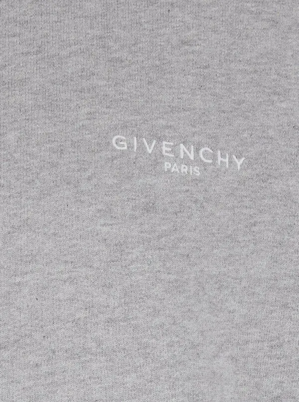 Givenchy Grey Hooded Sweatshirt With Logo Lettering Usl Front In Cotton - Multicolor