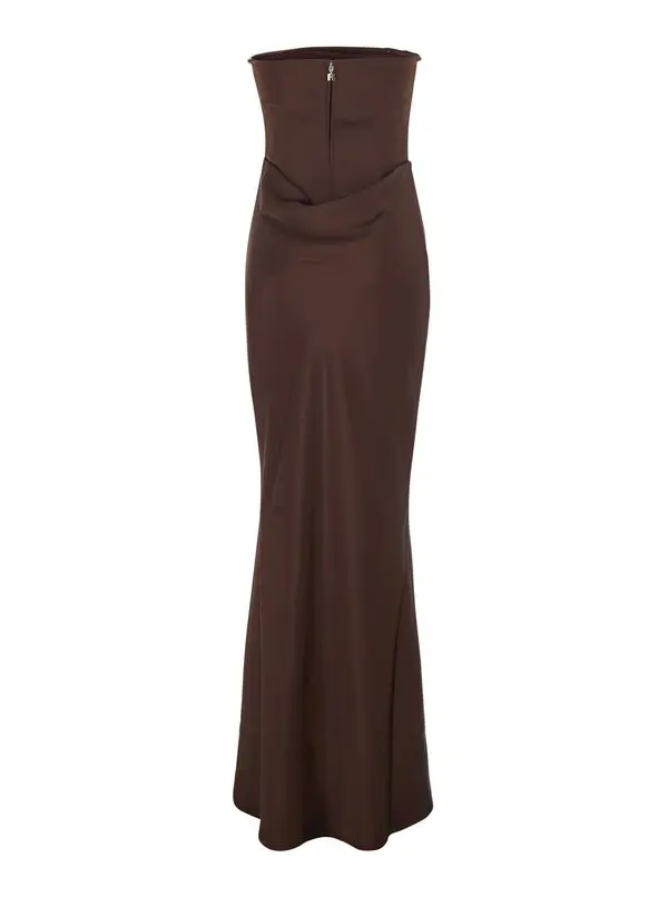 ROTATE BY BIRGER CHRISTENSEN Long Sleeveless Dress With Draping In Tech Fabric - Multicolor