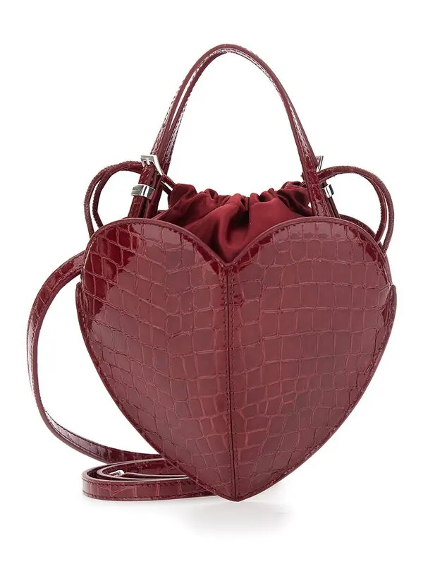 ROTATE BY BIRGER CHRISTENSEN Red Handbag With Heart Silhouette And Adjustable Shoulder Strap In Leather For - Multicolor