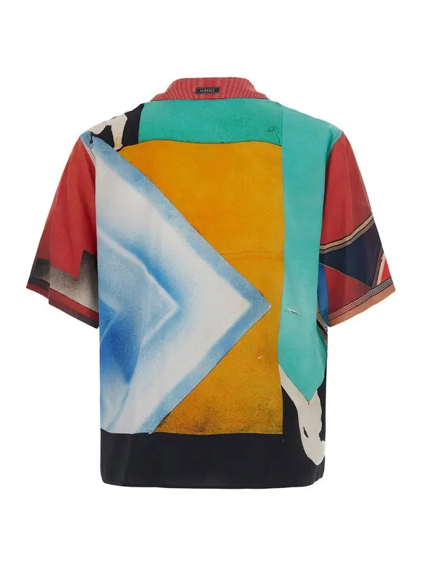 Versace Shirt With All-over Print In Silk For - Multicolor