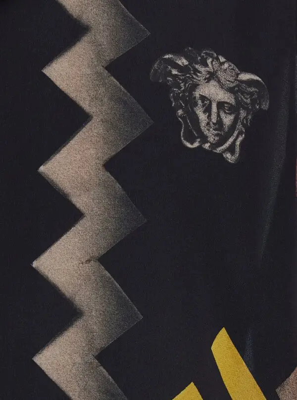 Versace Shirt With All-over Print In Silk For - Multicolor