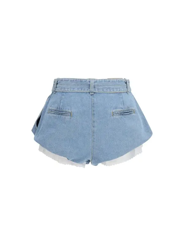 Magda Butrym Flared Denim Shorts With Undershorts
