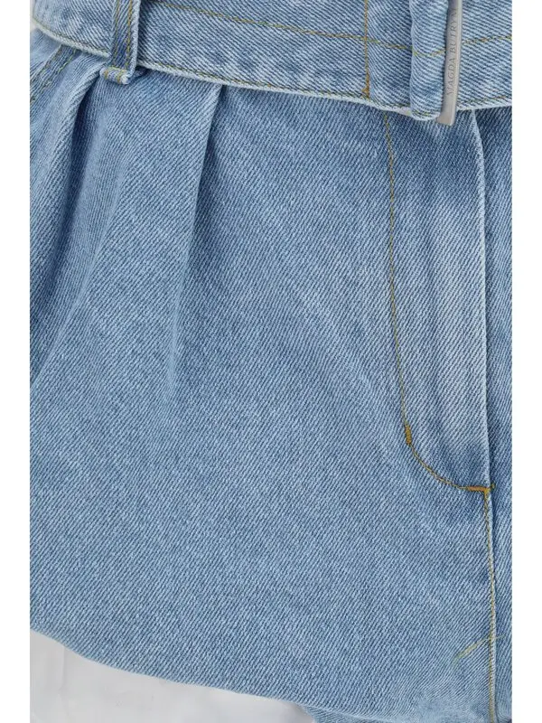Magda Butrym Flared Denim Shorts With Undershorts