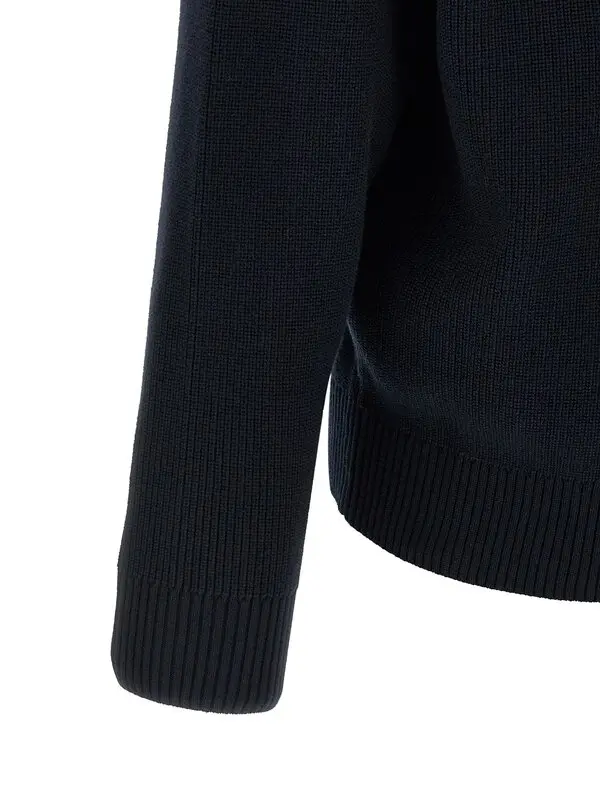 Stone Island 5100009 Ribbed Cotton Cardigan - Blue