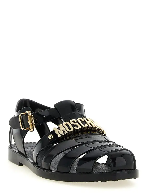 Moschino Jelly Sandals With Lettering Logo