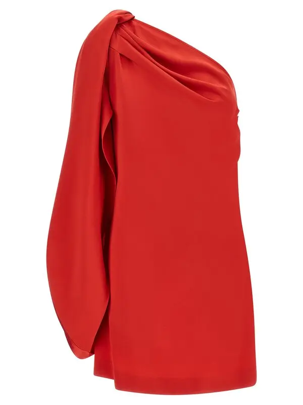 Stella McCartney One-shoulder Cape Dress - Red