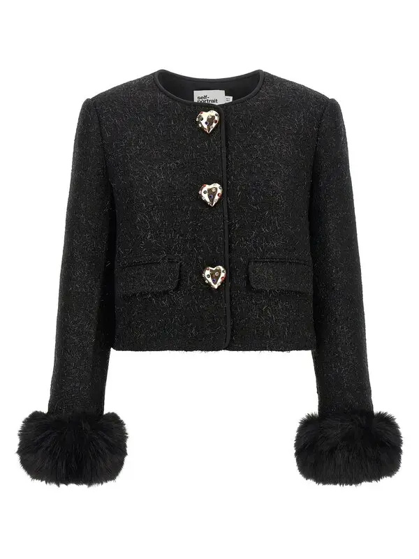 SELF-PORTRAIT Bouclé Fur Jacket