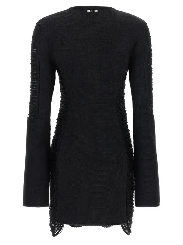 Attico Fringed Knit Dress